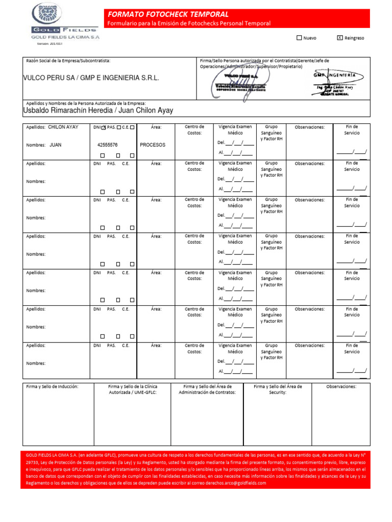 Fotocheck Temporal GMP 2023 | PDF | Justicia | Crimen y violencia