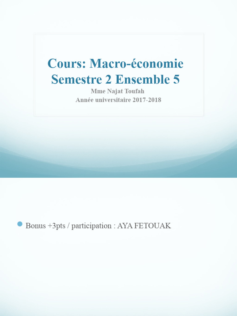 Introduction à la Macro-économie | PDF