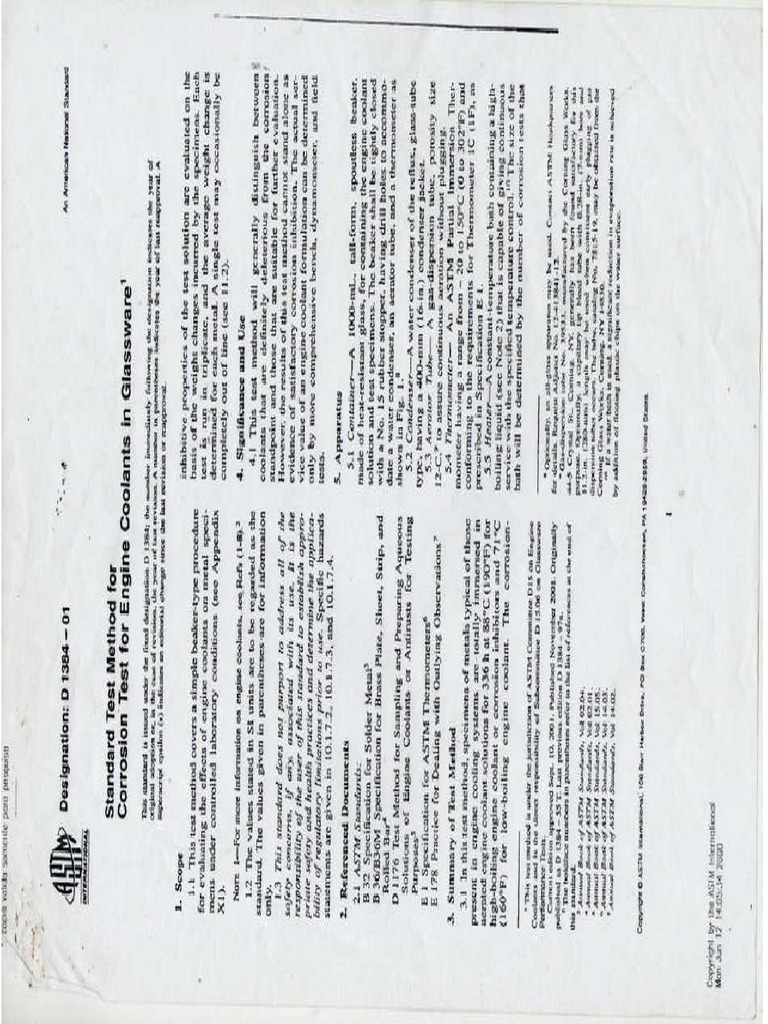 Astm - D1384 - 1 | PDF