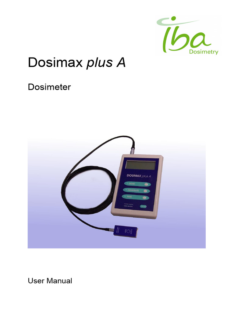 VD UM DOSIMAX Plus A 002 - ND | PDF | Radiography