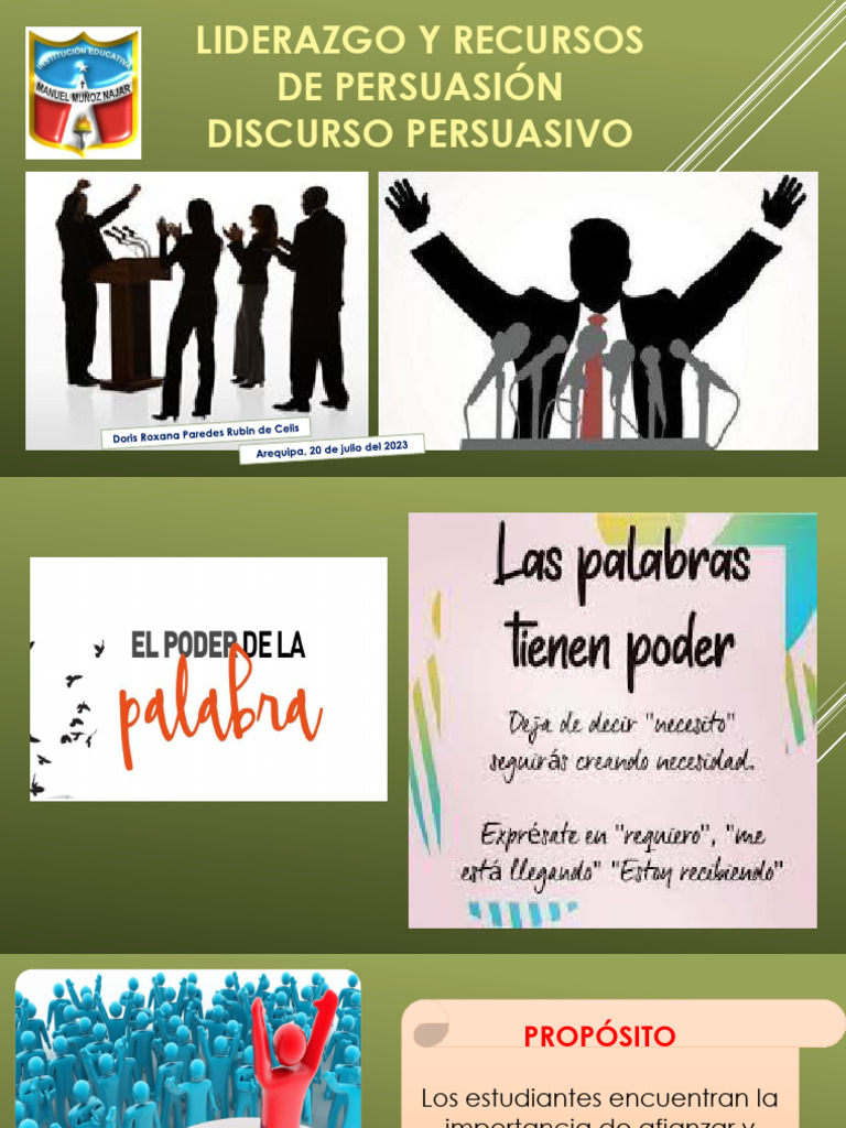 Discurso Persuasivo | PDF | Hablar en público | Persuasión