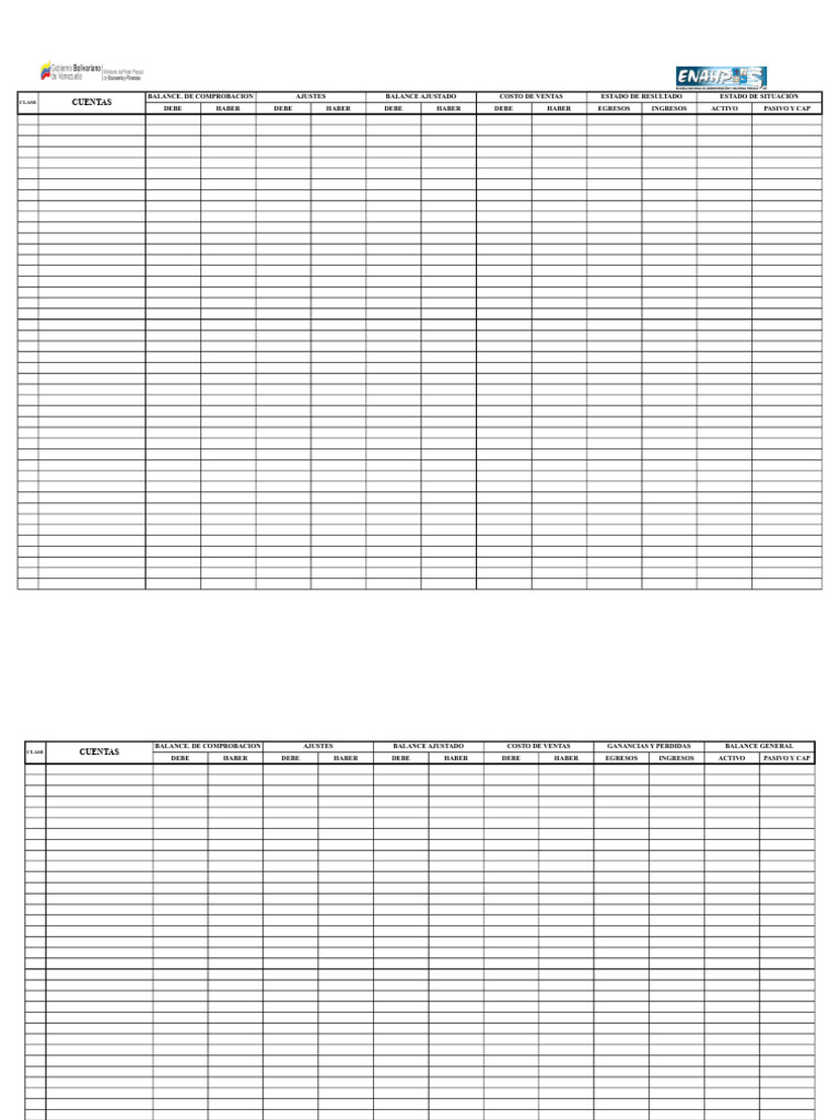 Modelo Hoja de Trabajo 12 Columnas - Compress | PDF | Hoja de balance ...