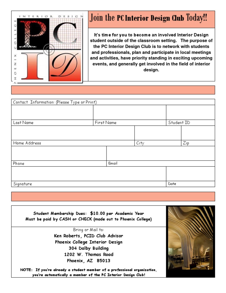 Join PC Interior Design Club Now | PDF | Career & Growth