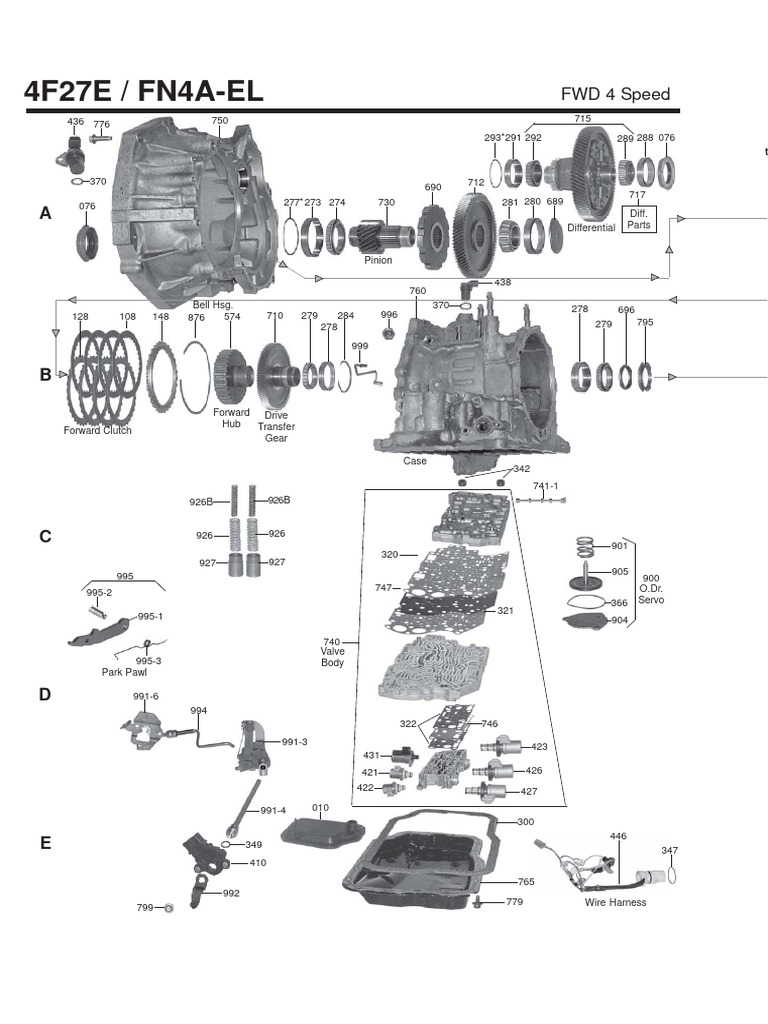 4F27E / FN4A-EL Transmission Guide | PDF | Clutch | Land Vehicles