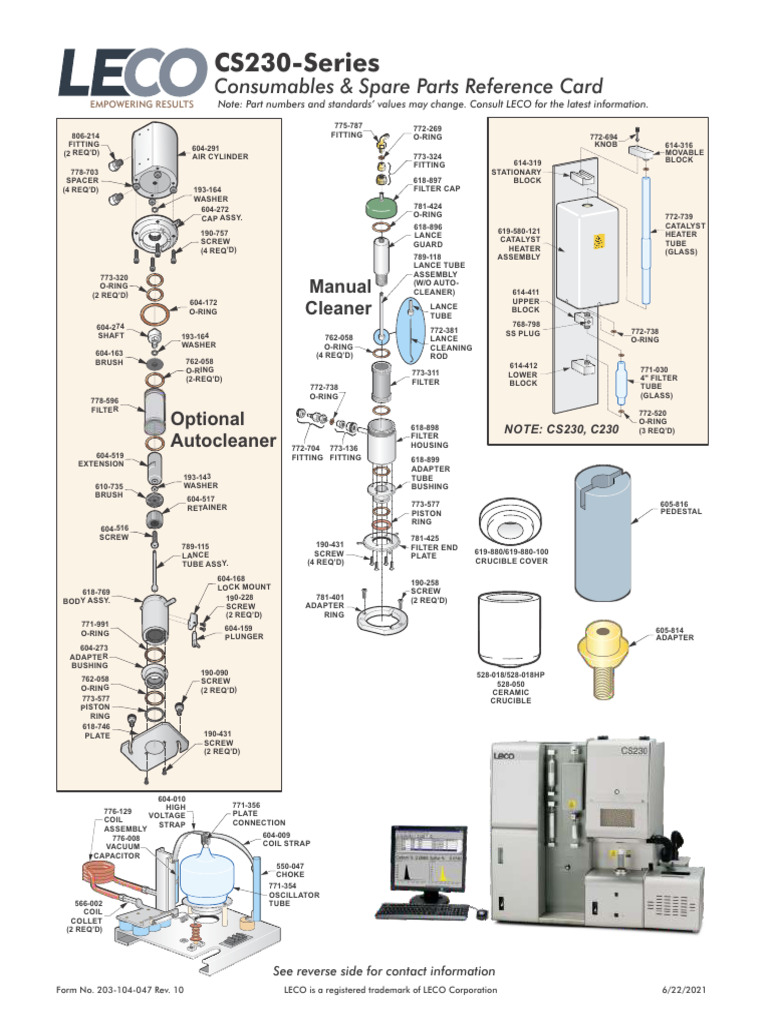 CS230 Parts & Consumables Guide | PDF