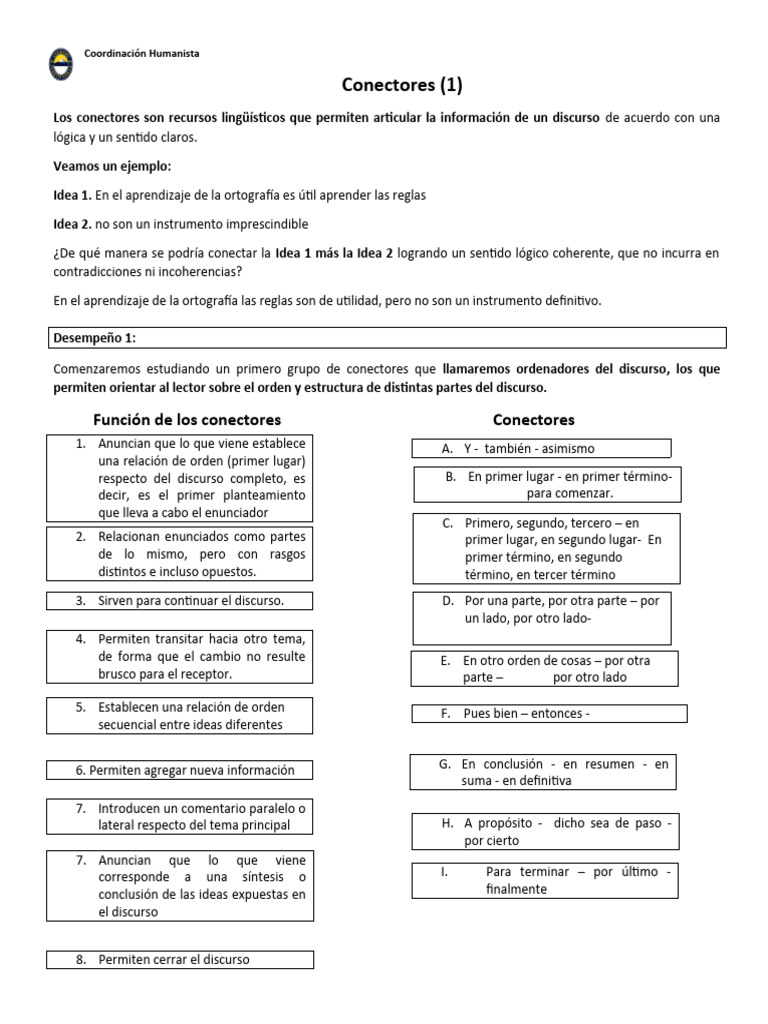 Conectores 1 - 2023 | PDF | Chile | Aprendizaje