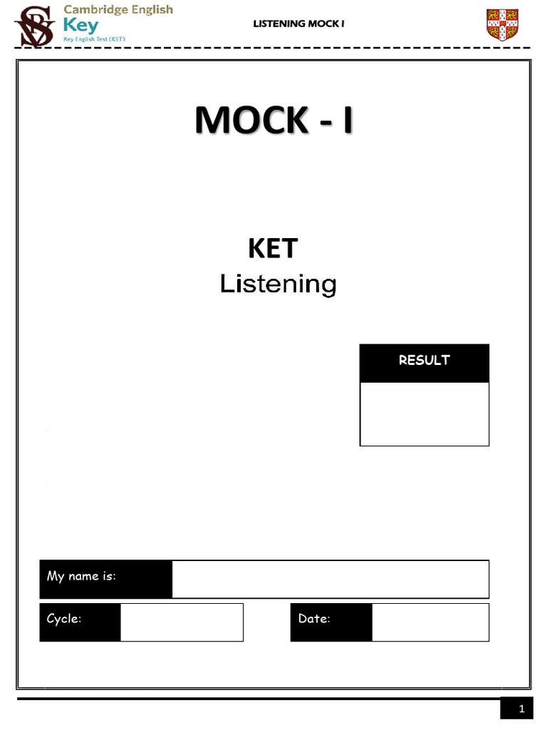 Ket c1 Listening Mock 1 | PDF