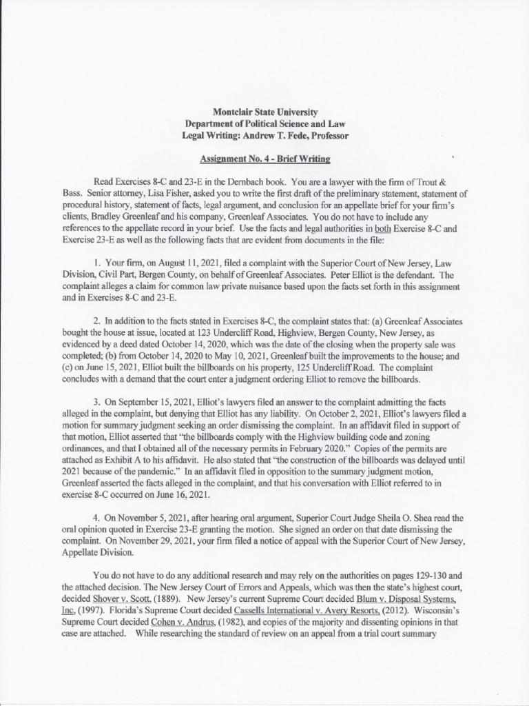 Brief Writing Assignment 2022 PDF | PDF