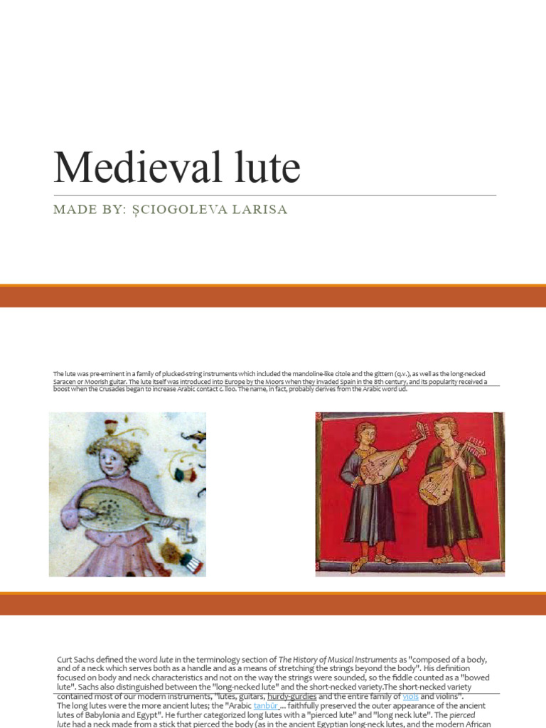 Medieval Lute | PDF | String Instruments | Chordophones