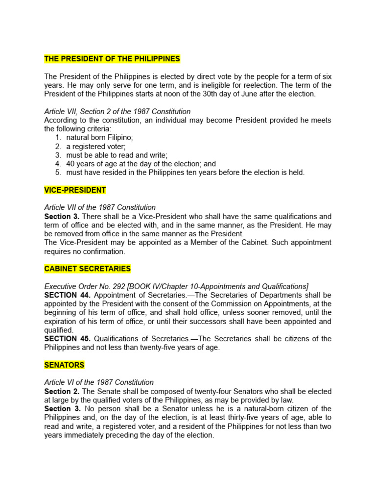 Qualifications of National Positions | PDF