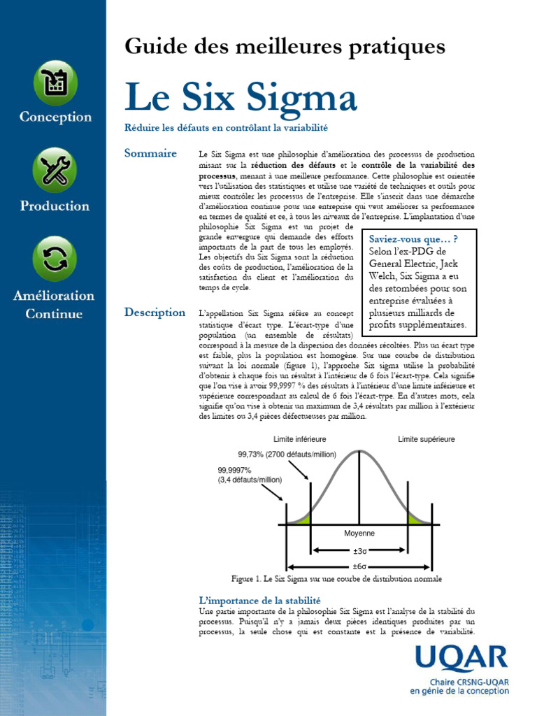Meilleures pratiques du Six Sigma | PDF | Six Sigma | Écart type