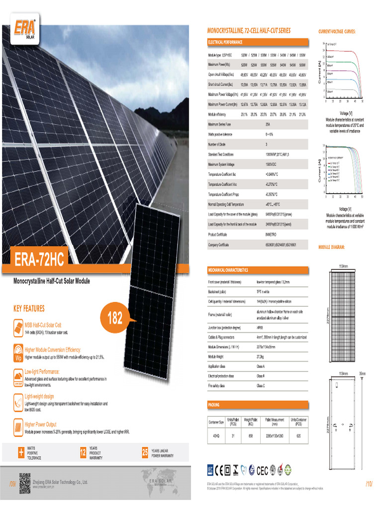 Datasheet - ERA SOLAR | PDF