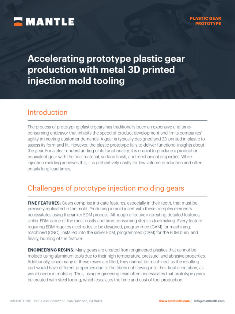 Plastic Gear Prototype Tooling With Mantle | PDF | 3 D Printing | Gear
