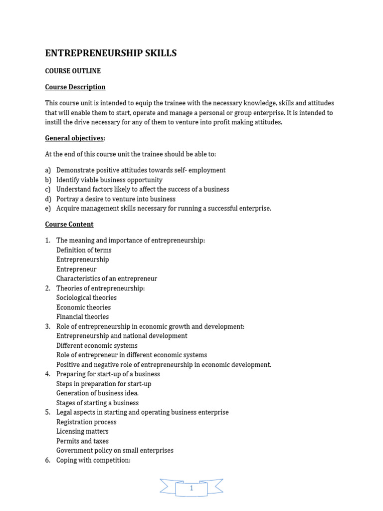 Entrepreneurship Module | PDF | Entrepreneurship | Capitalism