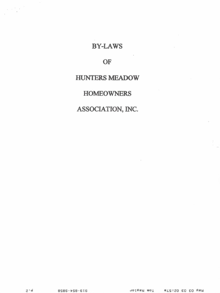 Hunters Meadow HOA by Laws | PDF