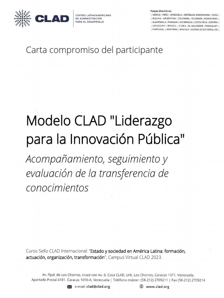 Carta Compromiso CLAD - Curso Estado y Sociedad-Signed | PDF ...