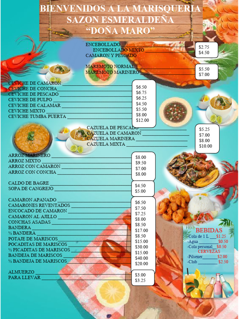 Carta de Comida | PDF | Mariscos | Ecologia Acuatica