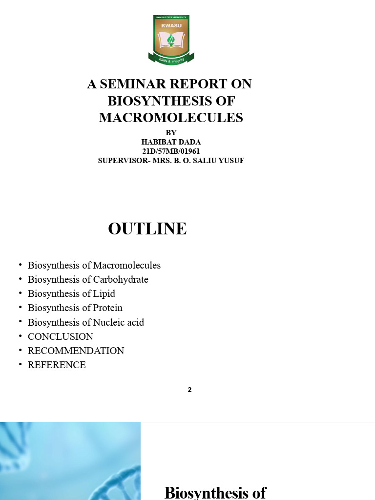 Biosynthesis of Macromoleculess | PDF | Lipid | Translation (Biology)