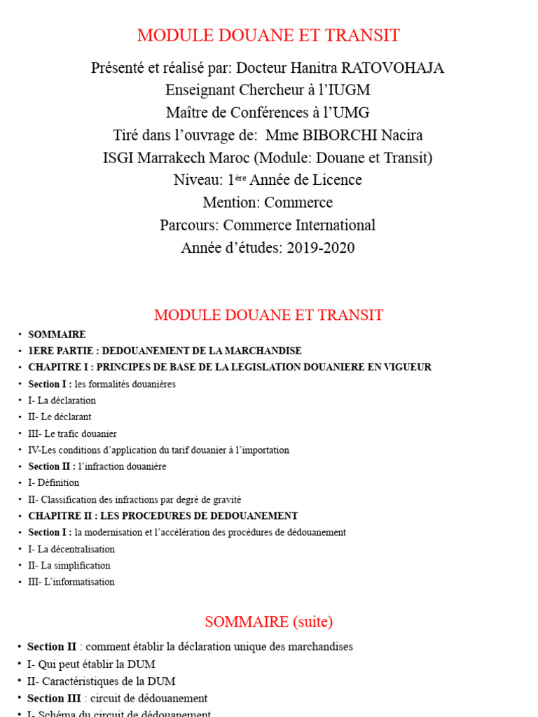 Module Douane Et Transit | PDF | Transport | Banques