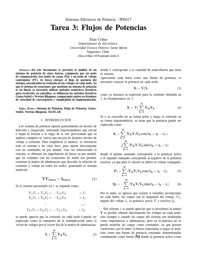 FLUJO DE POTENCIA - EliasCollao | PDF | Análisis numérico | voltaje
