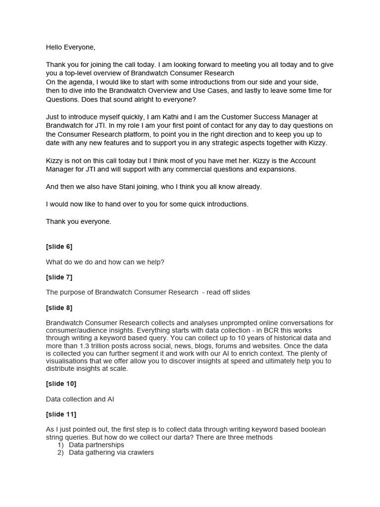 Brandwatch Insights for JTI Team | PDF | Brand | Marketing Research