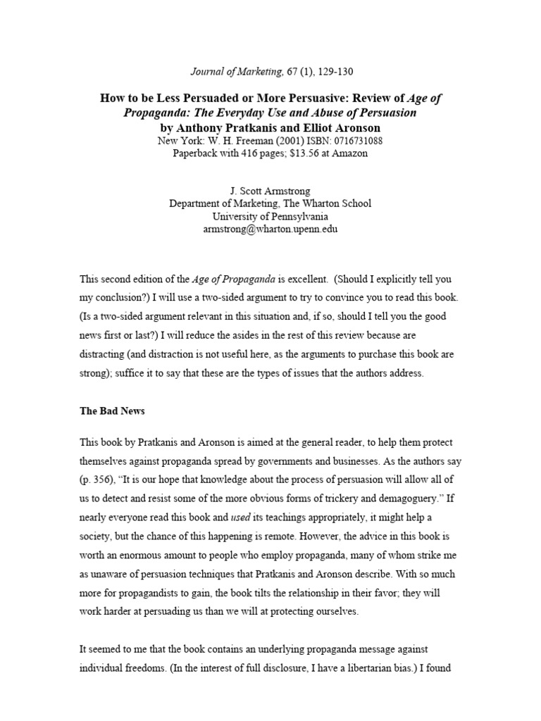 70 JSA How To Be Less Persuaded or More Persuasive Review of Age of ... 70 JSA How To Be Less Persuaded or More Persuasive Review of Age of ...