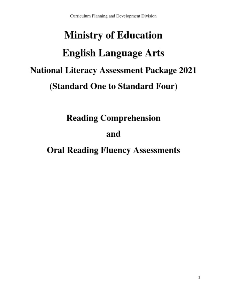 Guidelines National Literacy Assessment-PRIMARY | Download Free PDF ...