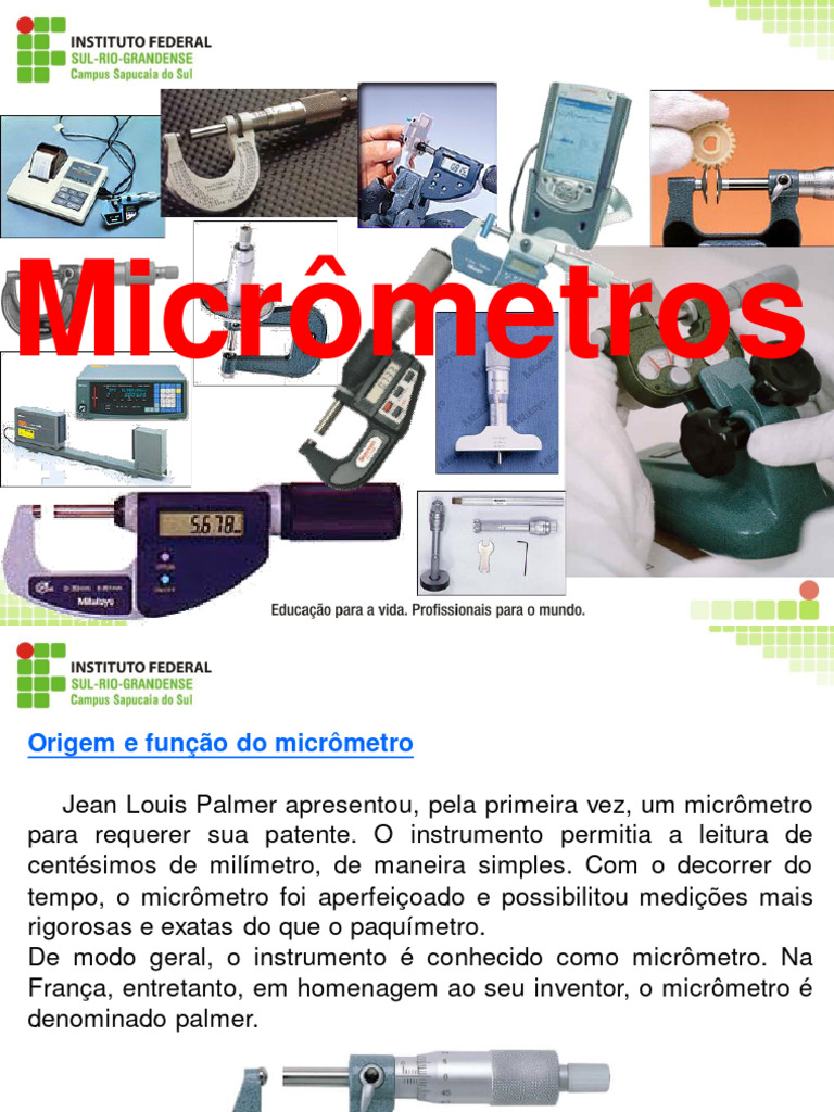 Micrômetros | PDF | Metrologia