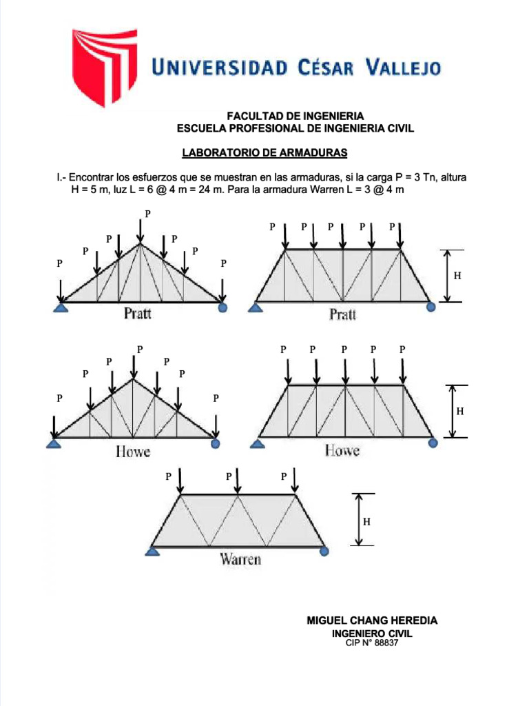 PDF Laboratorio de Ejercicios Armaduras 2020 PDF - Compress | PDF