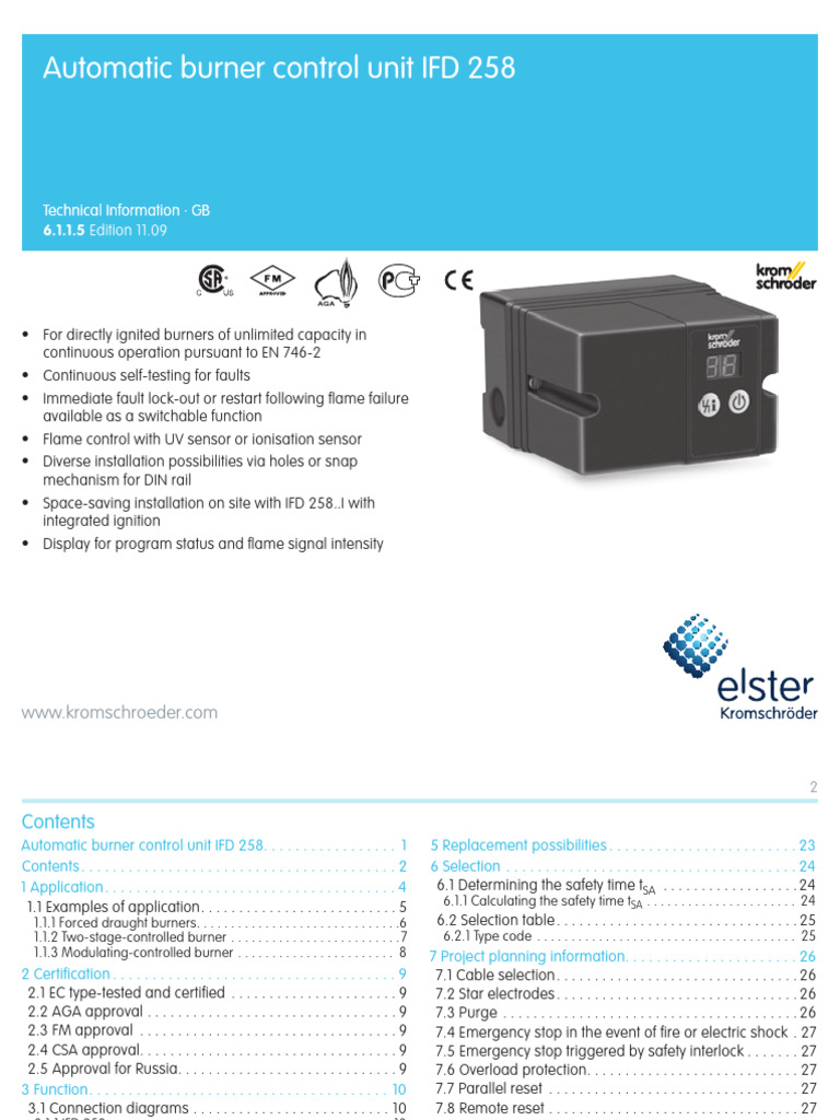 Kromschroder Ifd 258 Ifs258 Manual | PDF | Electrical Engineering | Electricity