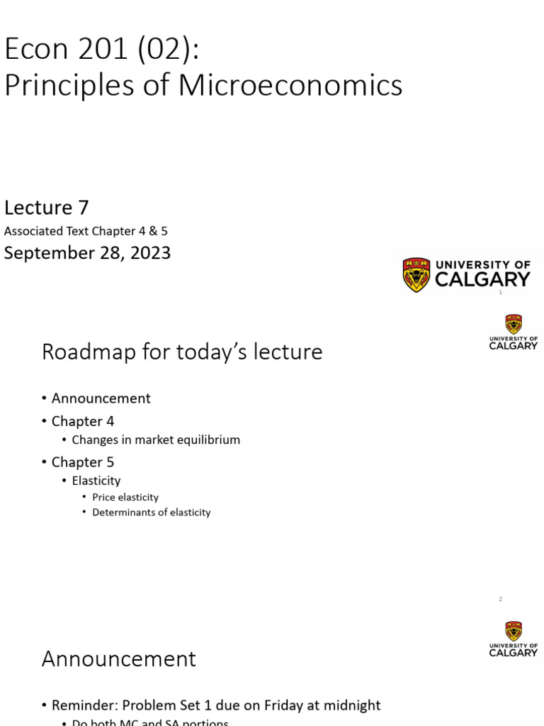 Econ 201 Lecture 7 | PDF | Elasticity (Economics) | Demand Econ 201 Lecture 7 | PDF | Elasticity (Economics) | Demand
