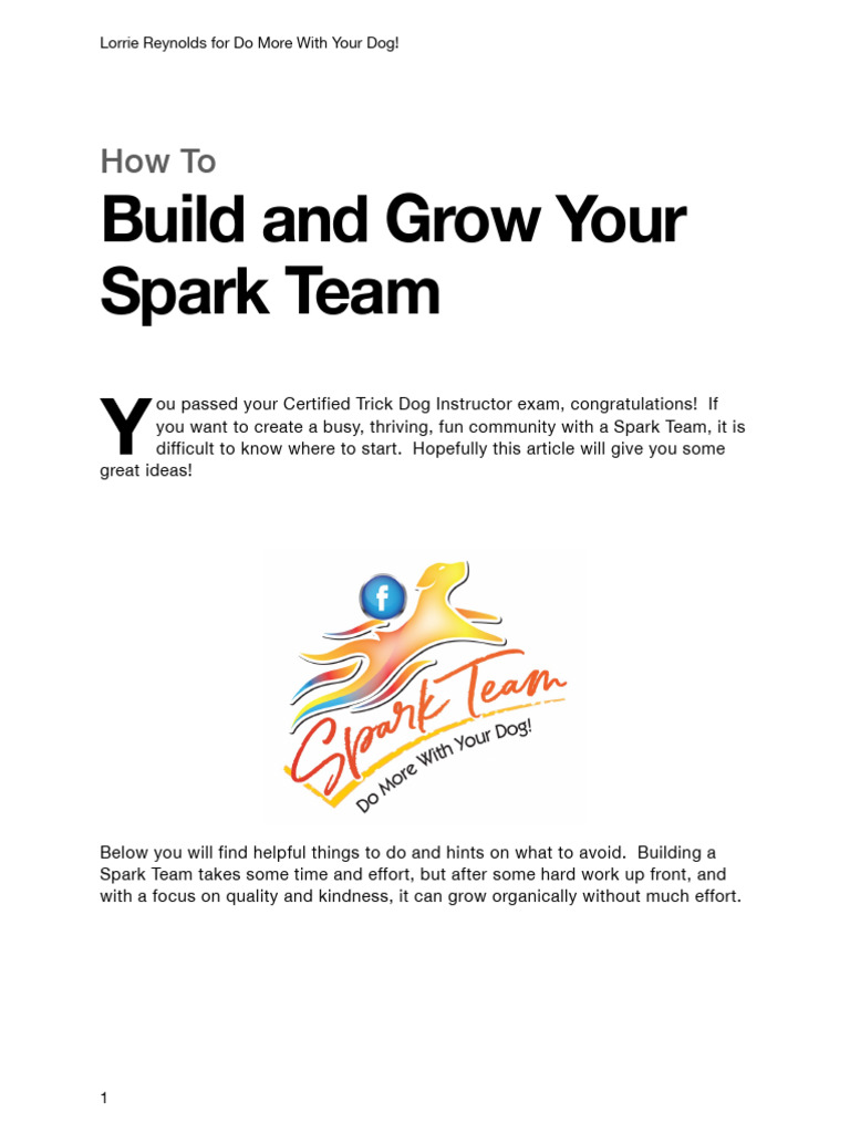 How To Build and Grow Spark Teams | PDF | Dogs | Human Communication