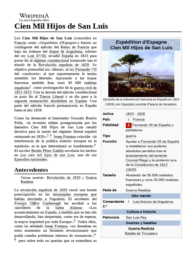 Cien Mil Hijos de San Luis | PDF