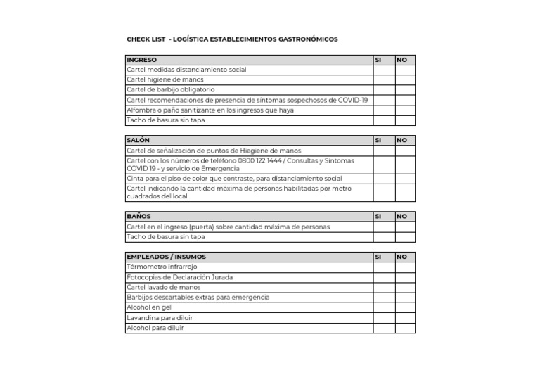 CHECK-LIST-PARA-LOCALES-LOGÍSTICA | PDF