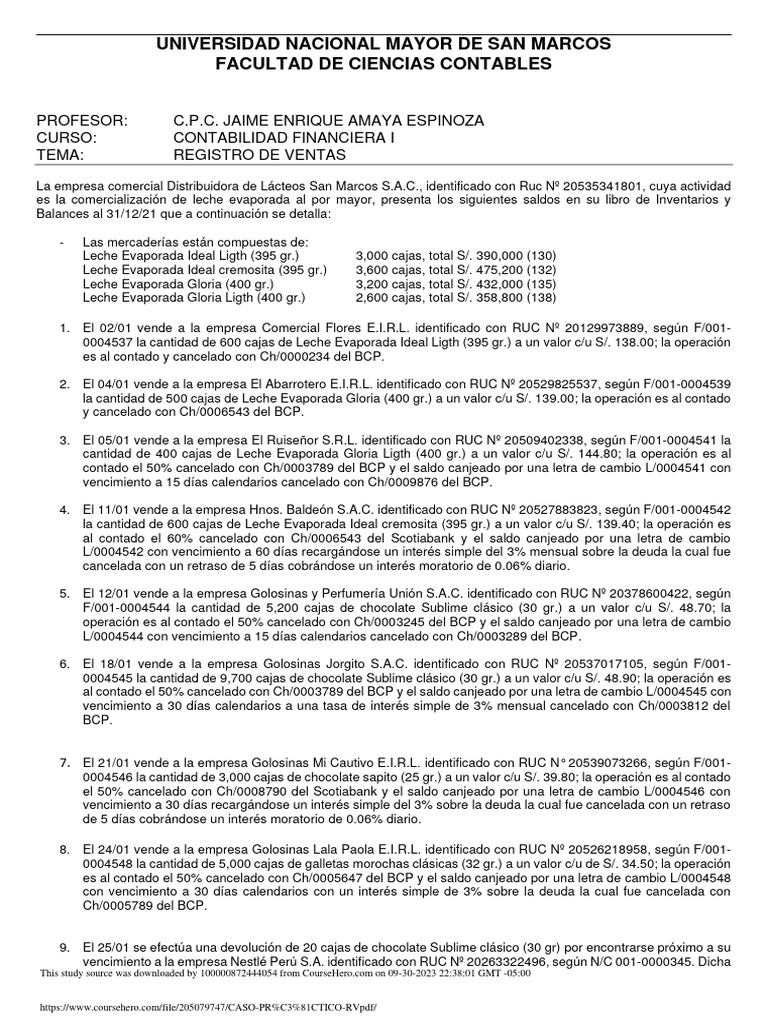 Caso PR Ctico R.V PDF | PDF | Industrias de servicio | Economias