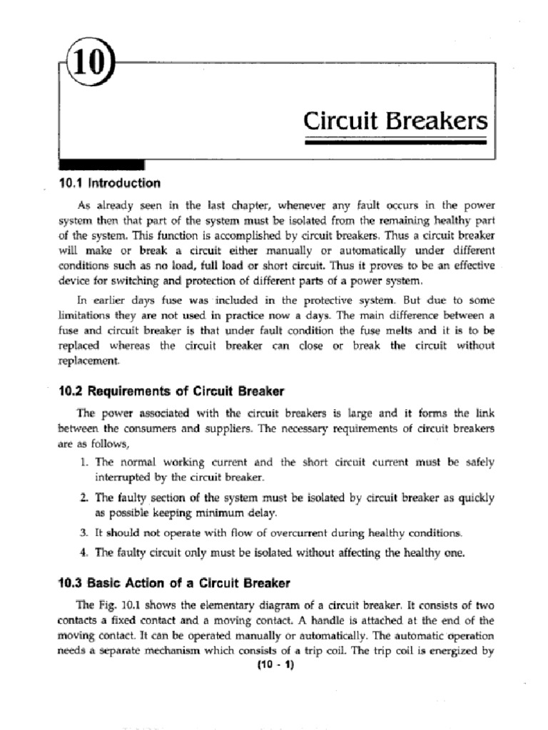 Chap 4-Circuit Breakers | PDF