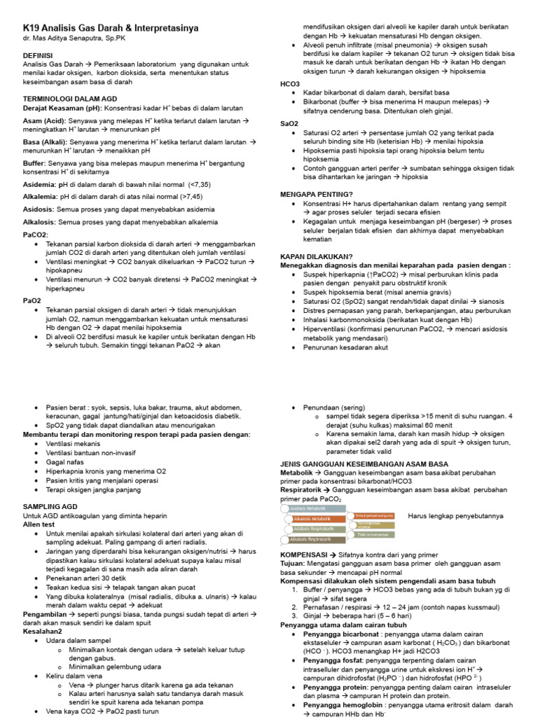K19 Analisis Gas Darah | PDF