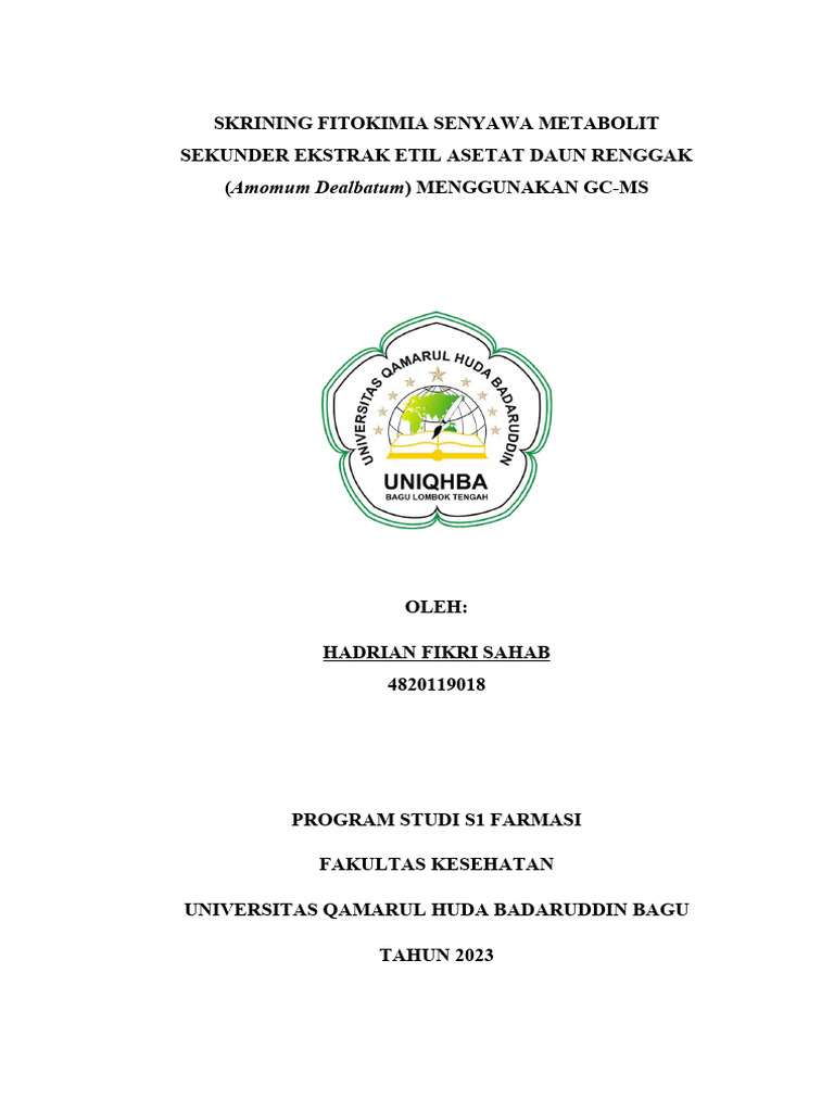 Skrining Fitokimia Daun Renggak | PDF