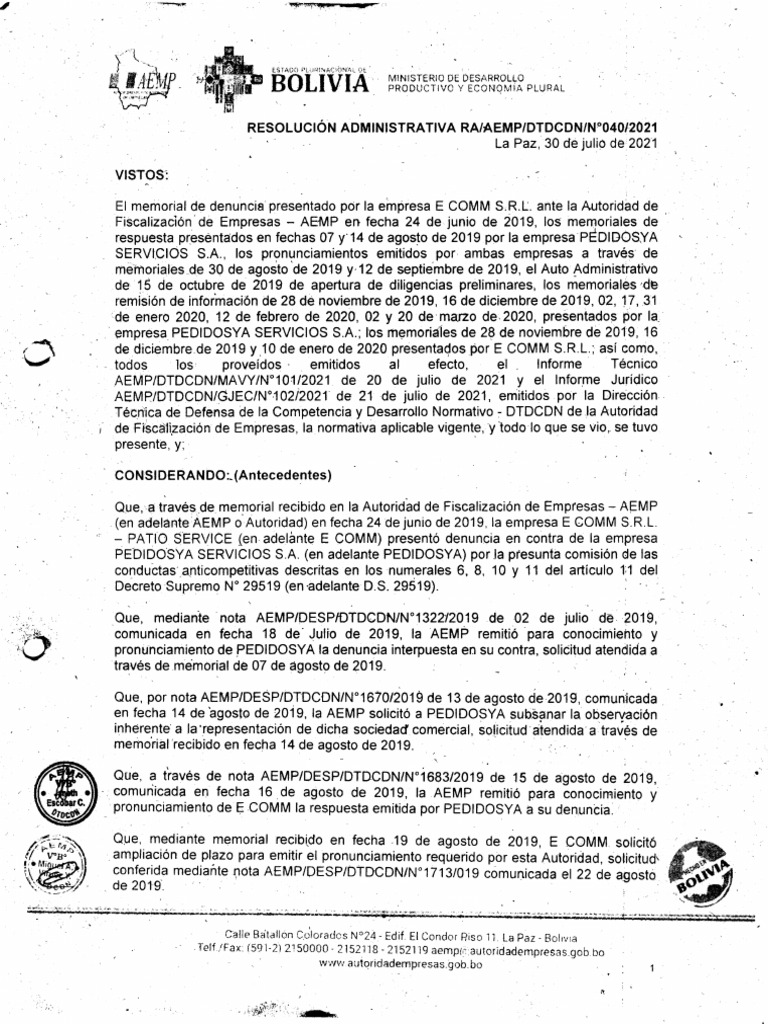RA-AEMP-DTDCDN-N° 040-2021 de 30-07-2021 | PDF