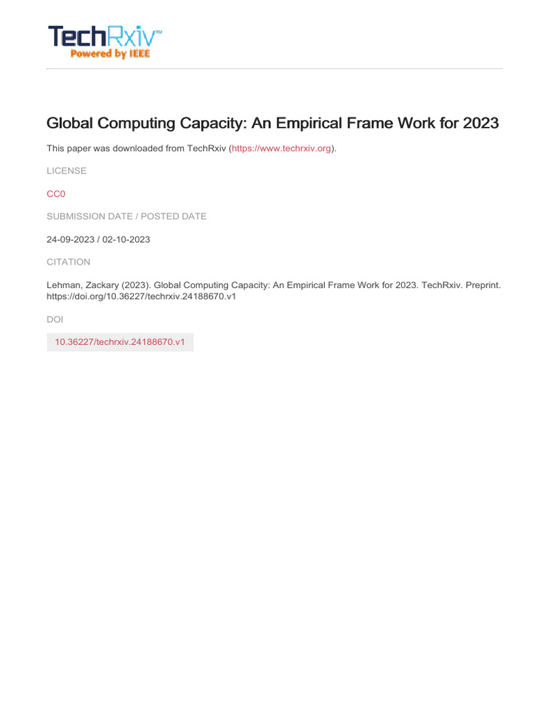 Global Computing Capacity | PDF | Parallel Computing | Artificial Intelligence