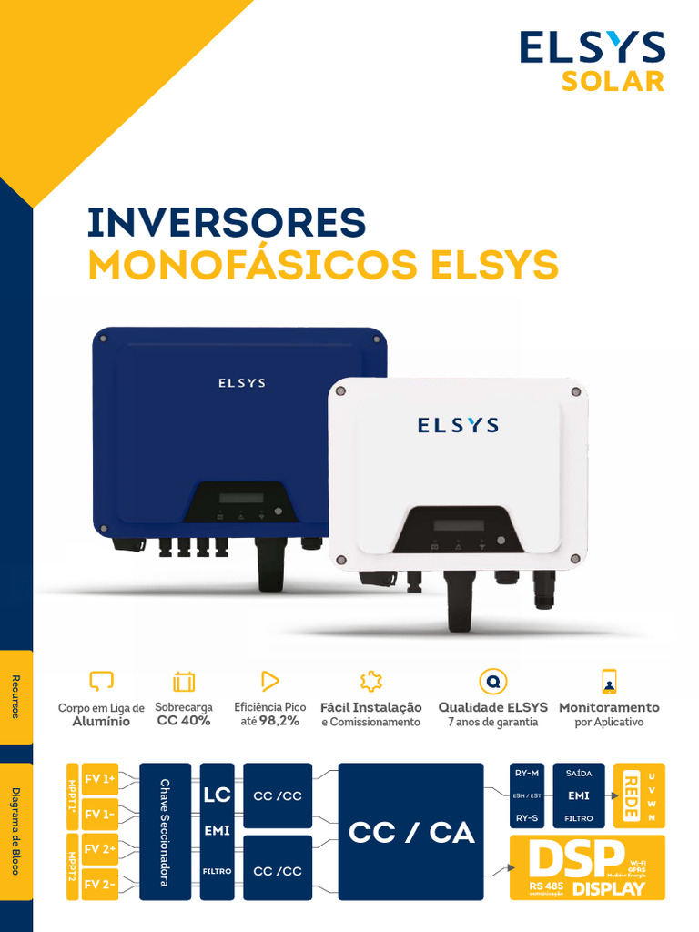 Datasheet ELSYS SOLAR INVERSOR MONOFASICO rv1 20210713 | PDF