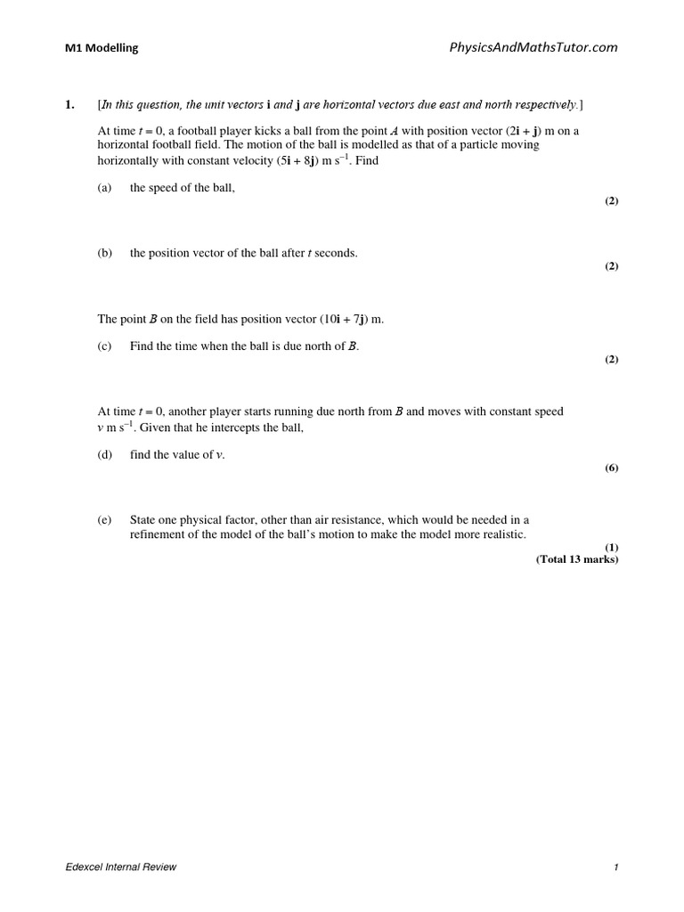 M1 Physics Modelling Problems | PDF | Force | Tension (Physics)