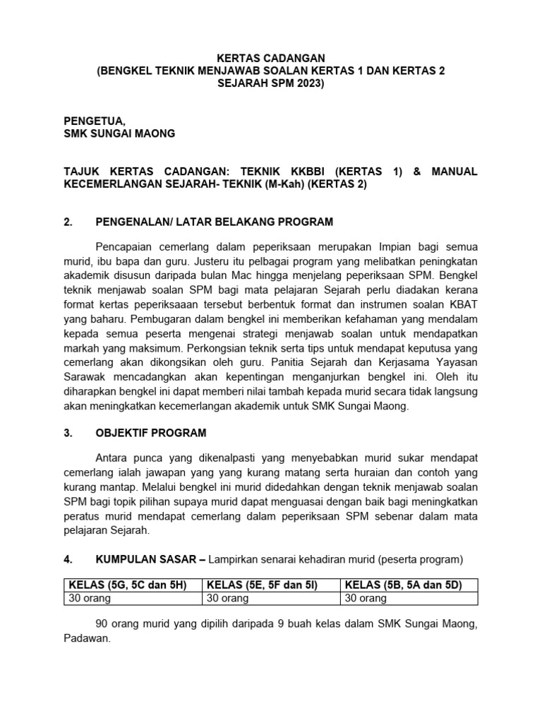 TEMPLATE KERTAS KERJA PROGRAM @ AKTIVITI_SIGN | PDF