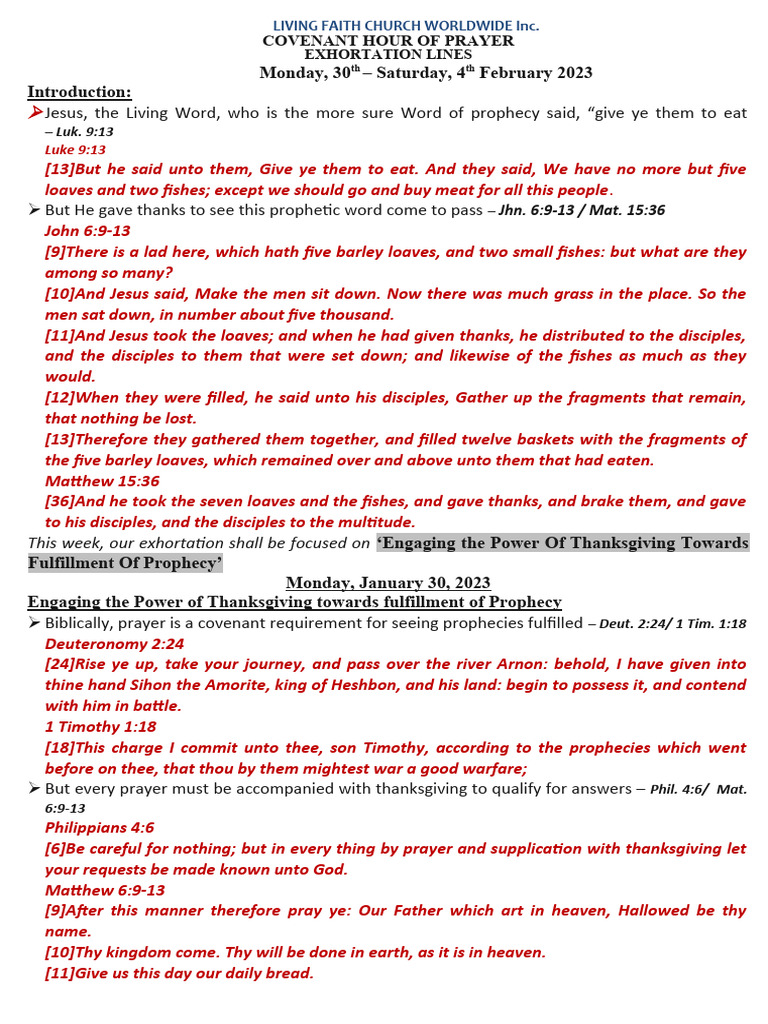 (With Script) CHOP Exhortation Line - 30th Jan | PDF | Jesus | Lord's ...