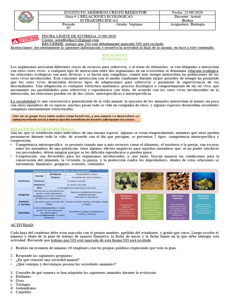 Relaciones Ecológicas Intraespecíficas | PDF | Salud y bienestar