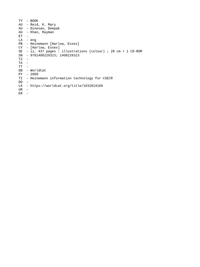 Heinemann Information Technology For CSEC®.ris | PDF