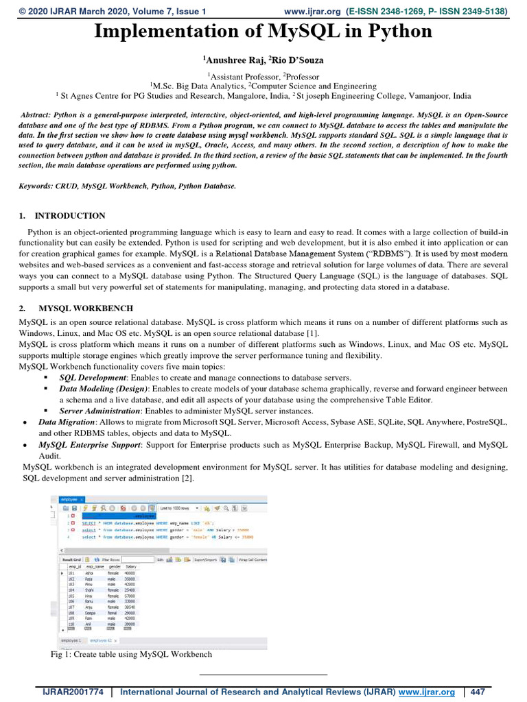IJRAR2001774 | PDF | My Sql | Databases