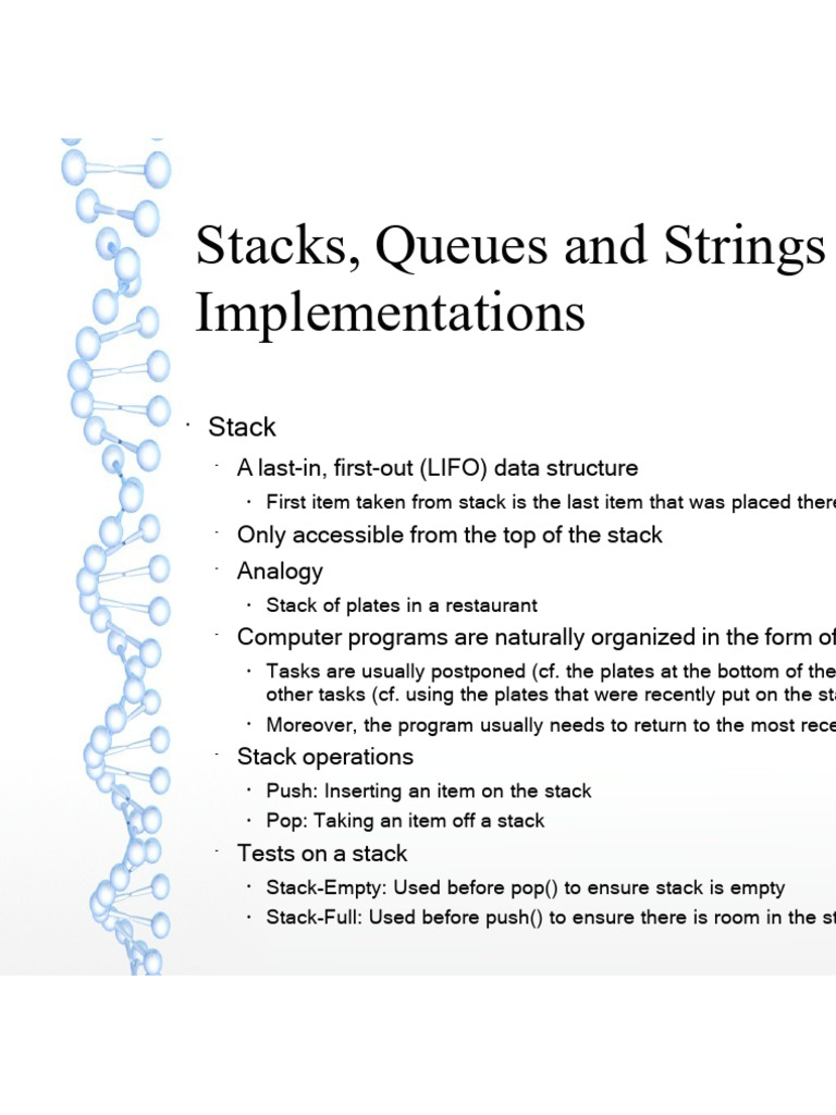 Lesson 2 And 3 Stacks Queues Strings Pdf Queue Abstract Data 0220