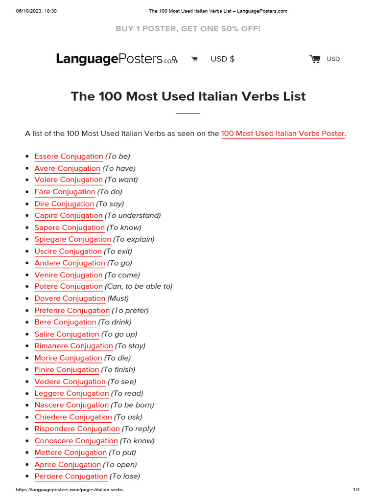 100 Verbos Mais Usados Download Free Pdf Grammatical Conjugation