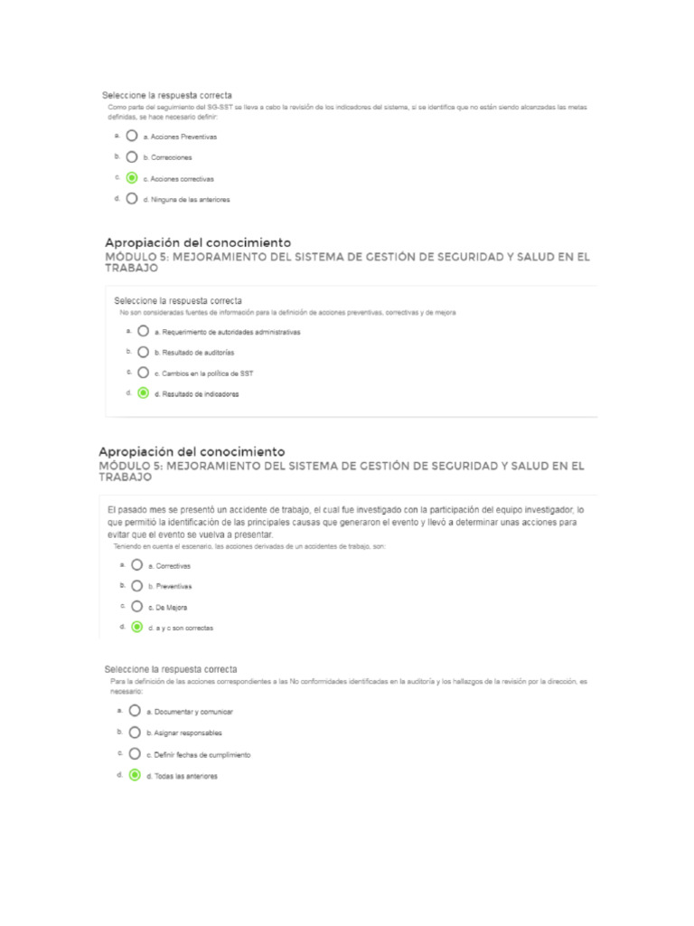 Hoja de Respuestas Modulo 5 Sura 50 Horas - TOAZ - INFO | PDF